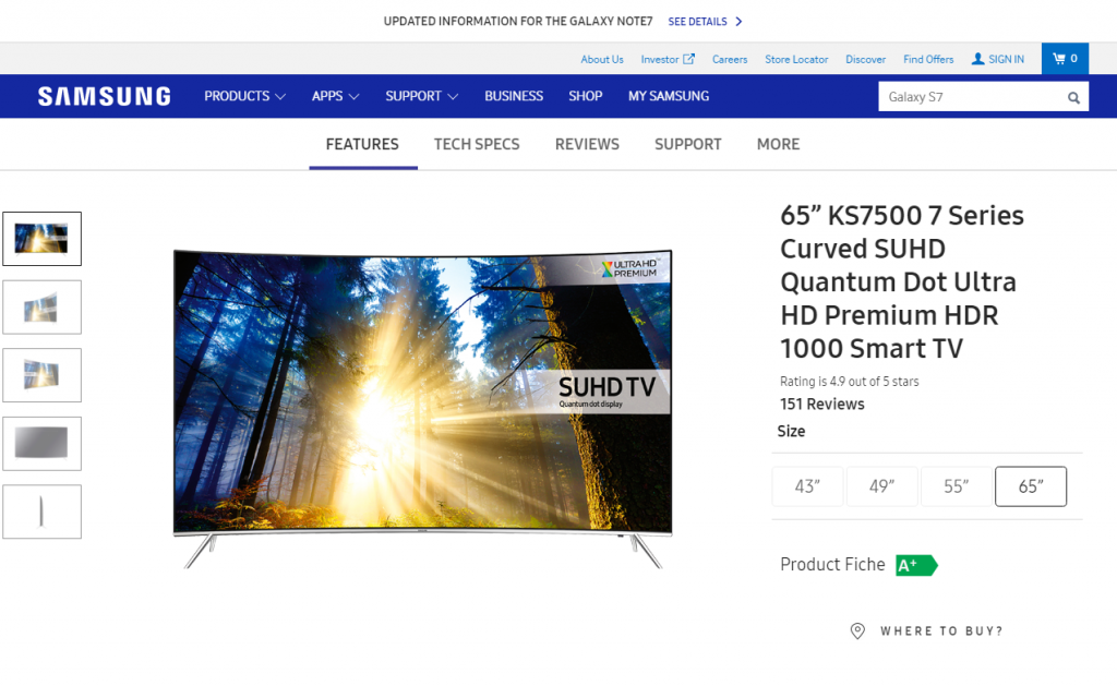 Samsung UE55 KS7500: Ultra-HD trifft edle Optik | lcdtvfernseher.de